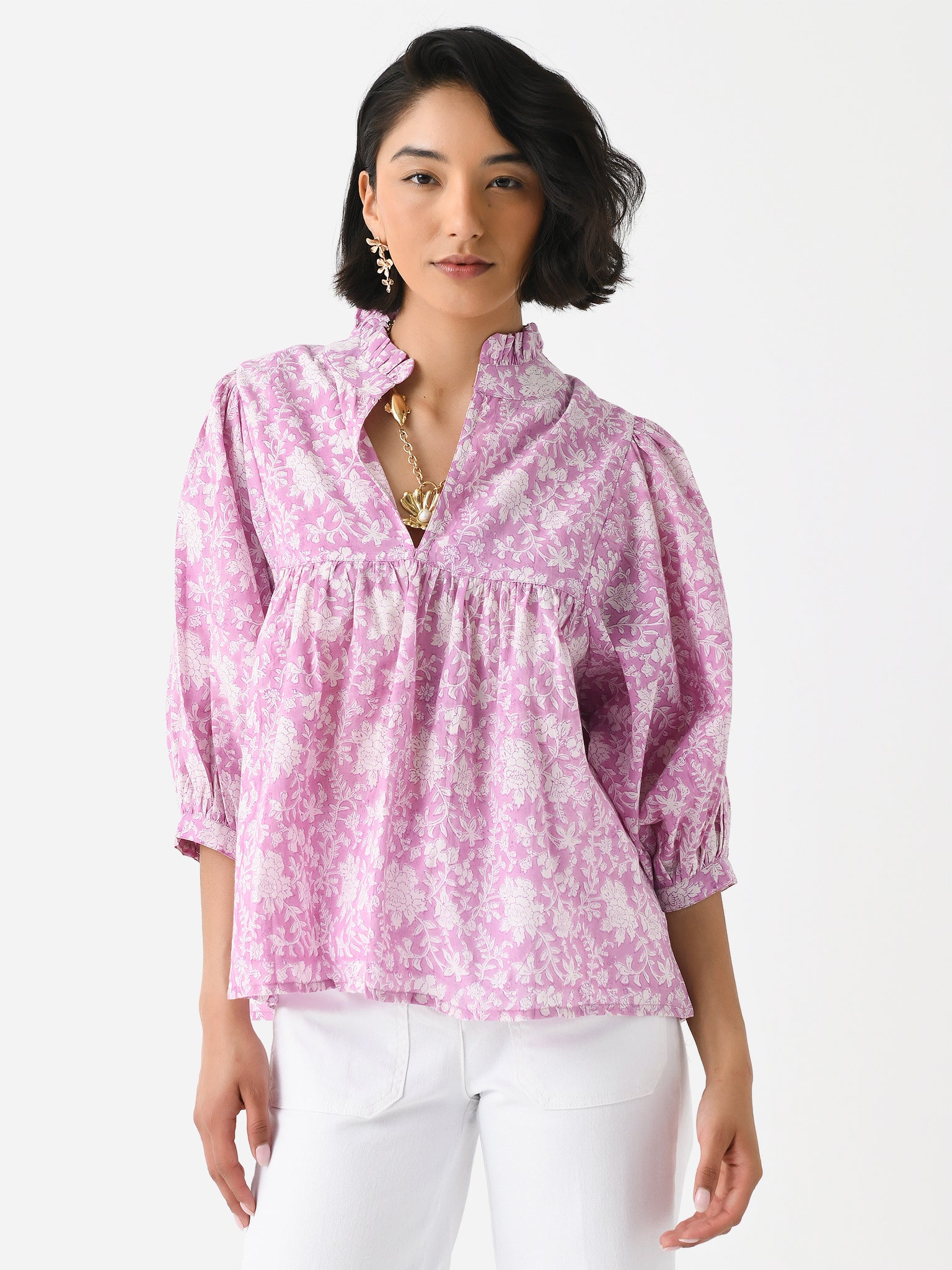 Sur La Vague Women's Purple OG Blouse | $188.00 | Saint Bernard