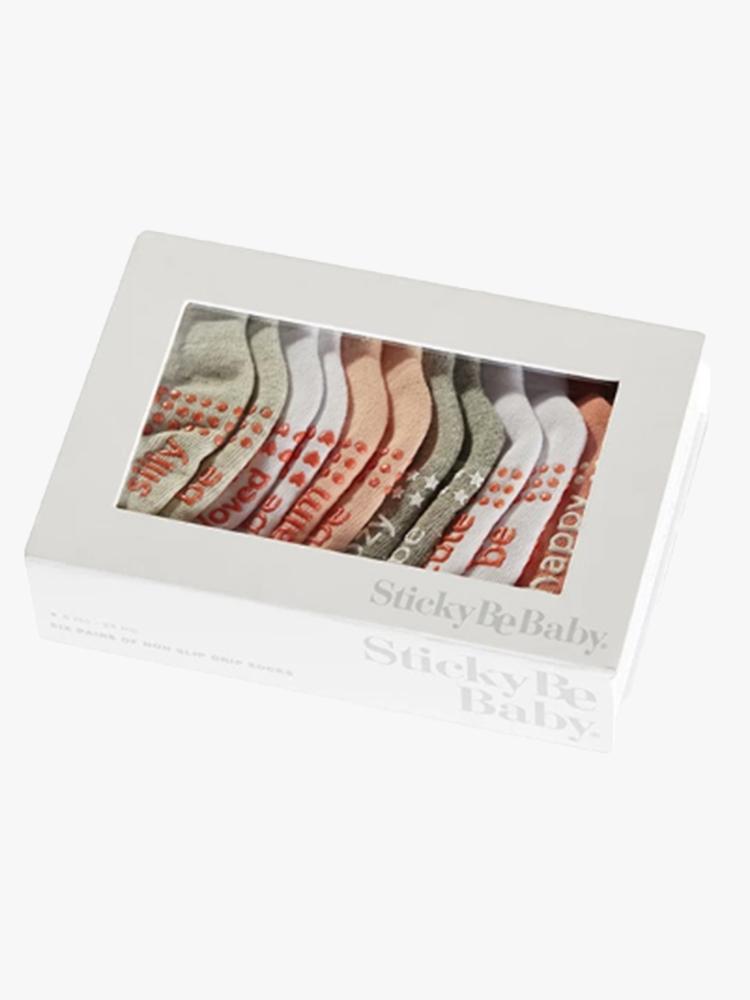 Sticky Be Socks Baby Girl Faye 6 Pack Box Socks | $38.00 | Saint Bernard