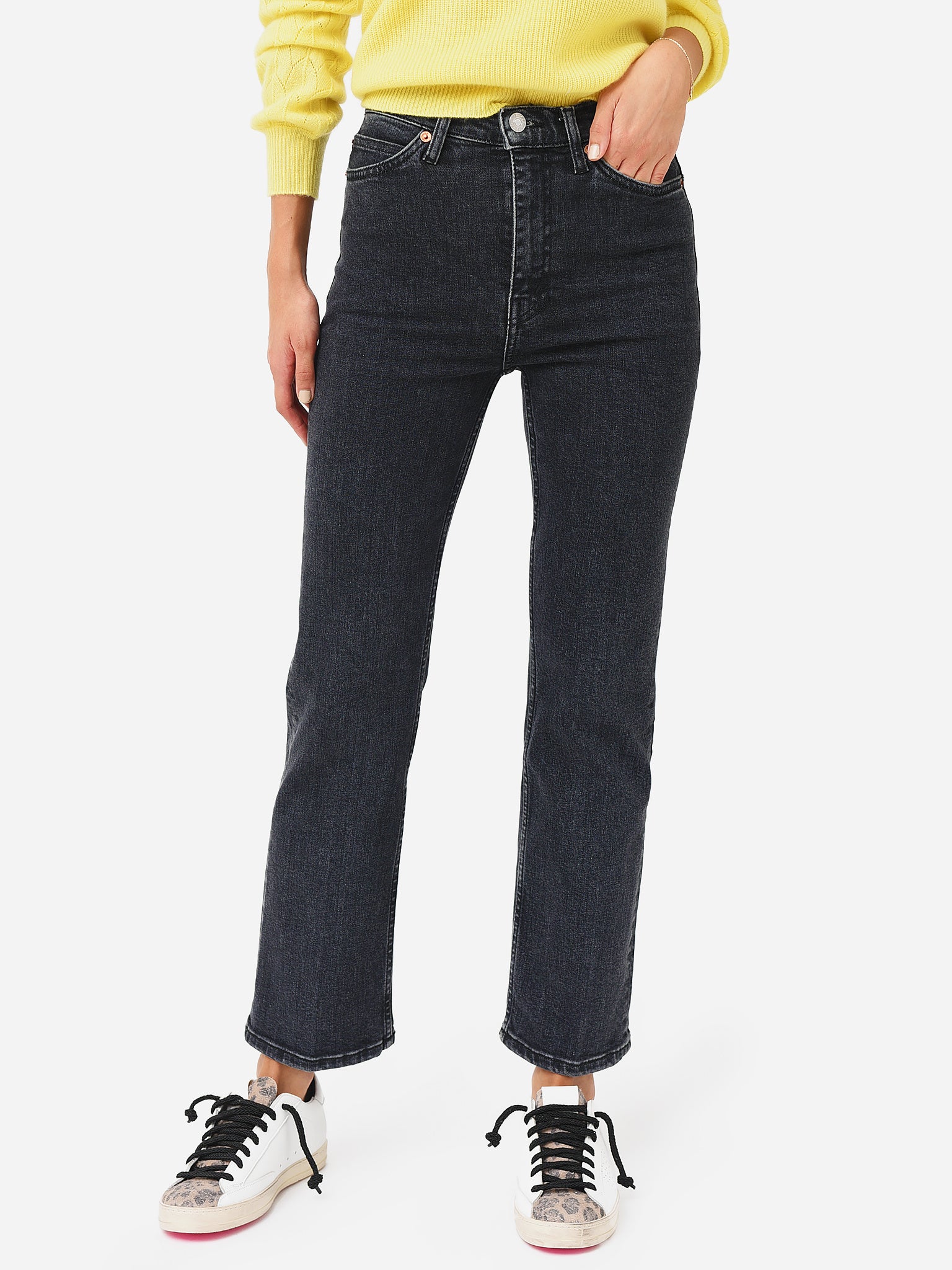 Re/Done Women's 70s High Rise Stove Pipe Jean | $275.00 | Saint Bernard