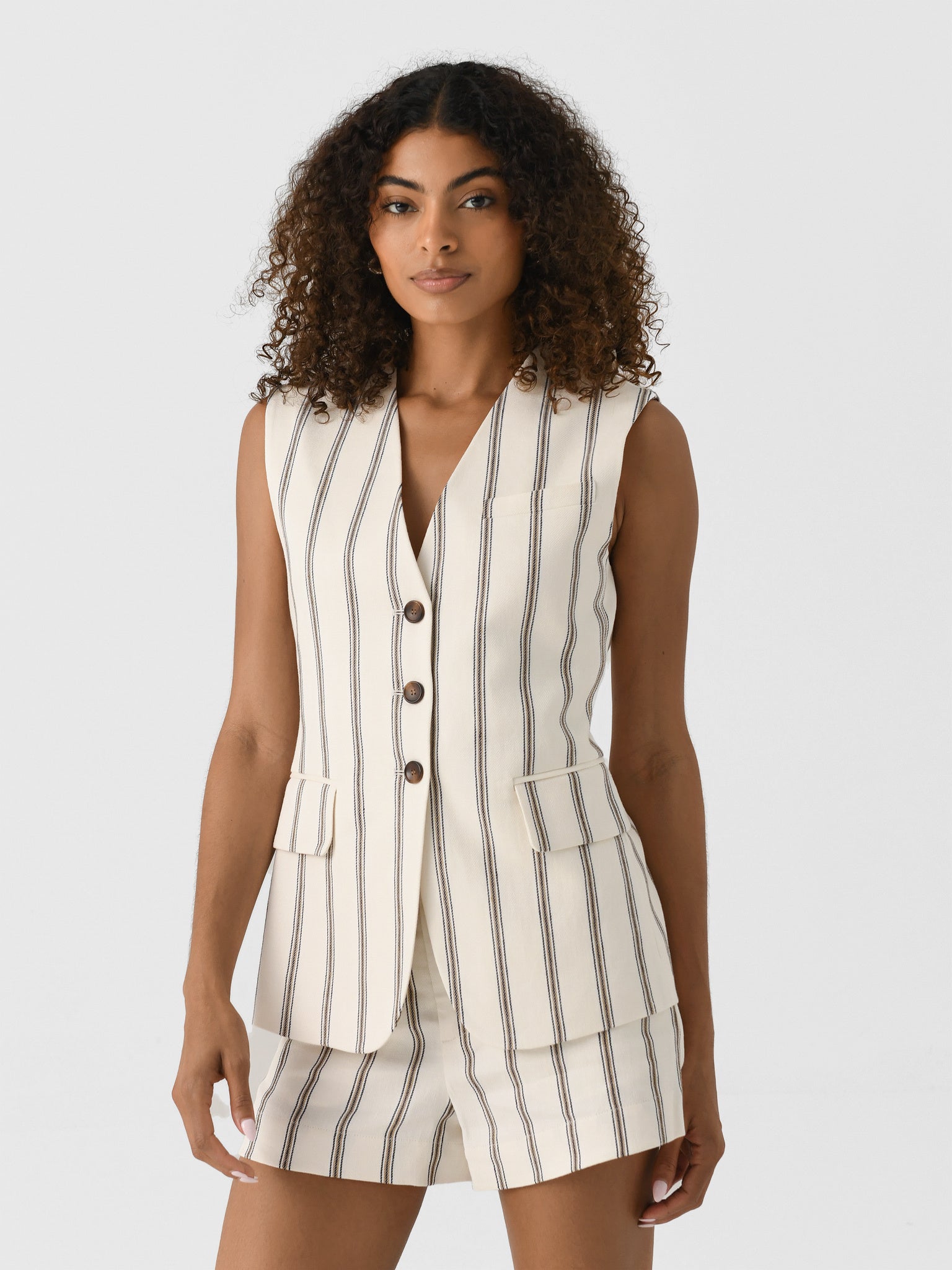 ALC Women's Noa Striped Linen Vest | $550.00 | Saint Bernard