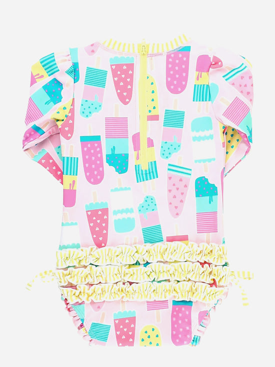 Rufflebutts Baby Girls' Long Sleeve Onesie Rash Guard | $42.00 | Saint ...