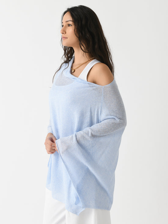 White + Warren Women's Linen Blend Two Way Topper | $195.00 | Saint Bernard