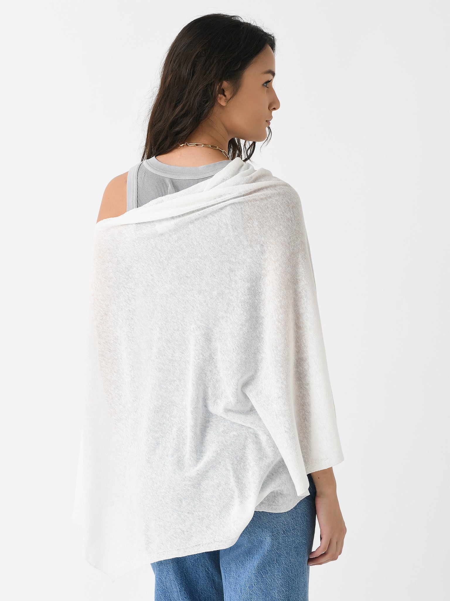 White + Warren Women's Linen Blend Two Way Topper | $195.00 | Saint Bernard