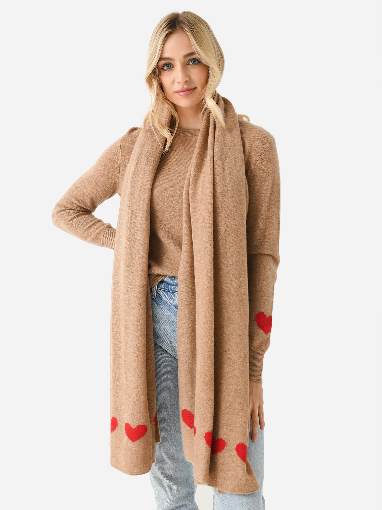 White + Warren Cashmere Heart Trim Scarf – Saint Bernard