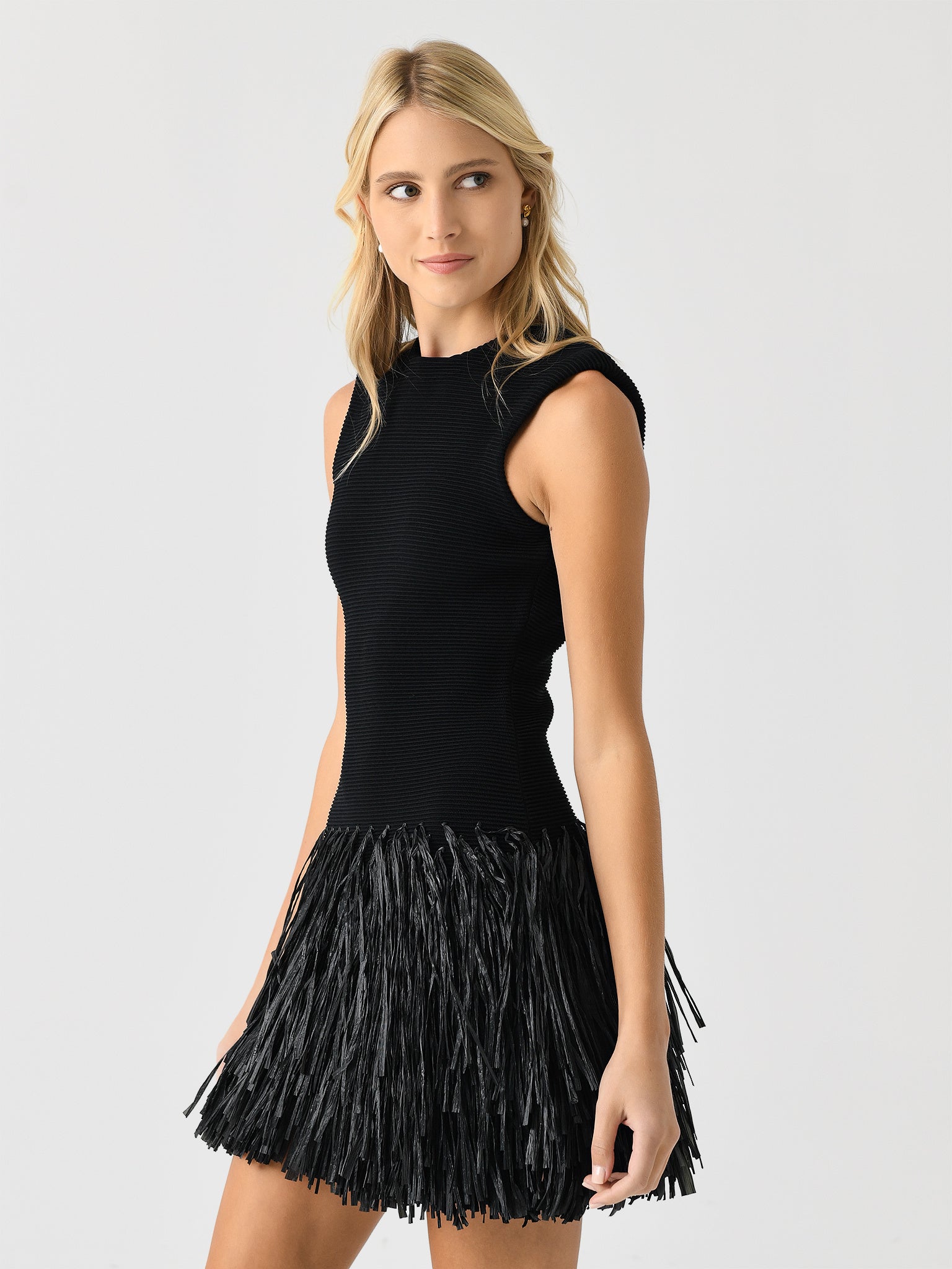 AJE Women's Rushes Raffia Knit Mini Dress | $495.00 | Saint Bernard
