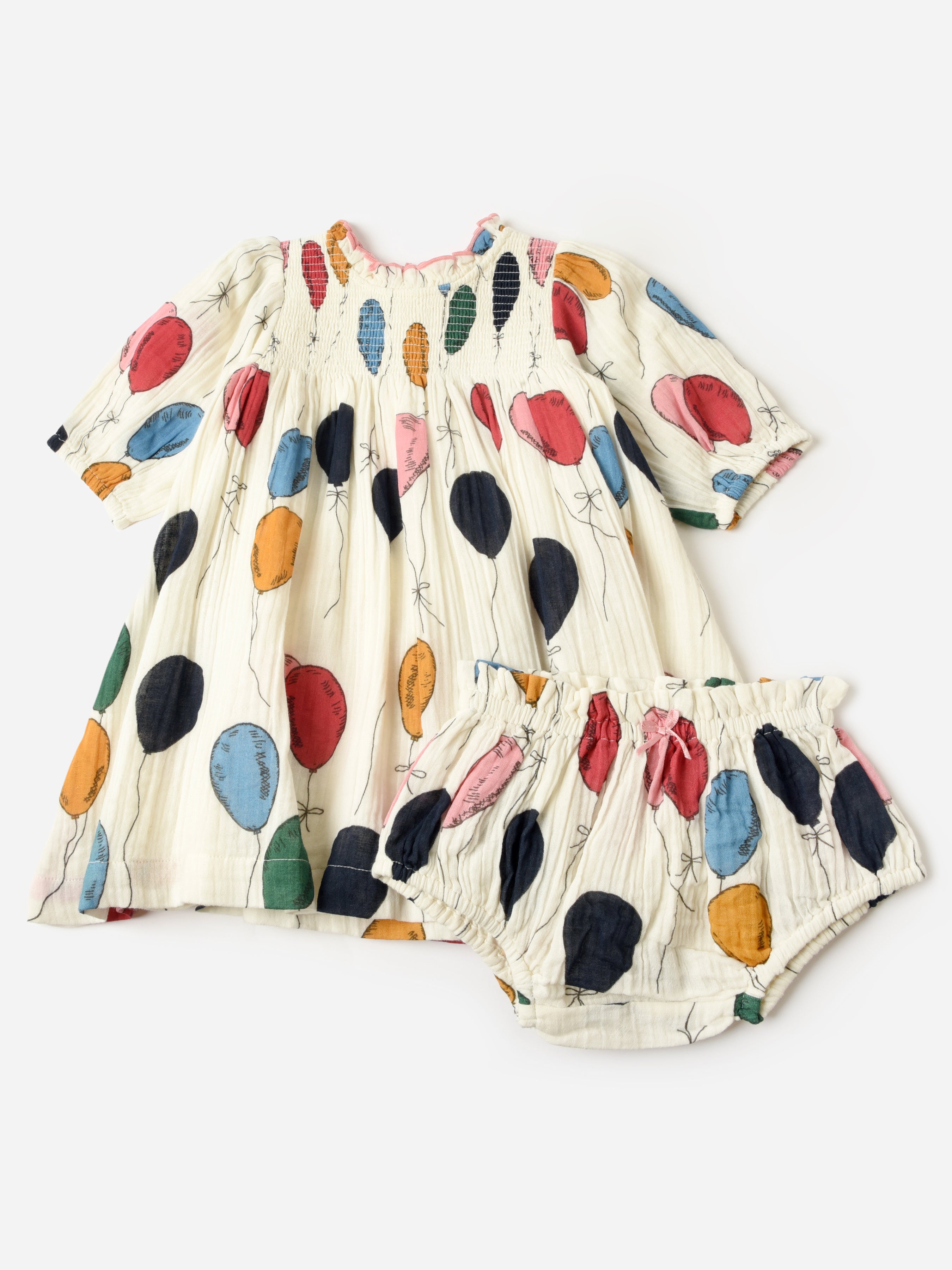 Pink Chicken Baby Girls' Stevie Puff Sleeve Dress Set | $88.00 | Saint ...