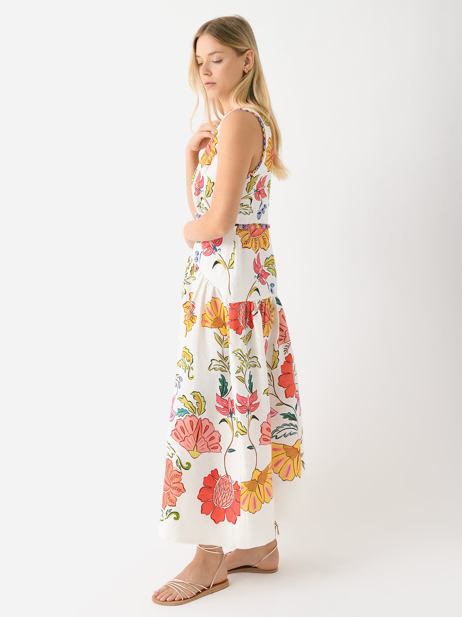 Farm Rio Women's Floral Insects V-Neckline Sleeveless Maxi Dress | $298 ...