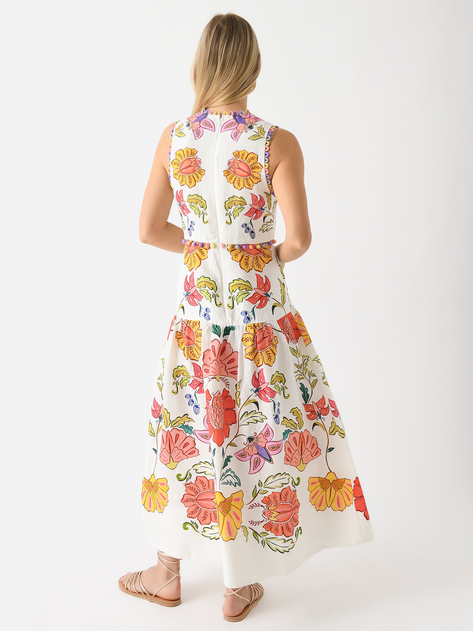 Farm Rio Women's Floral Insects V-Neckline Sleeveless Maxi Dress | $298 ...