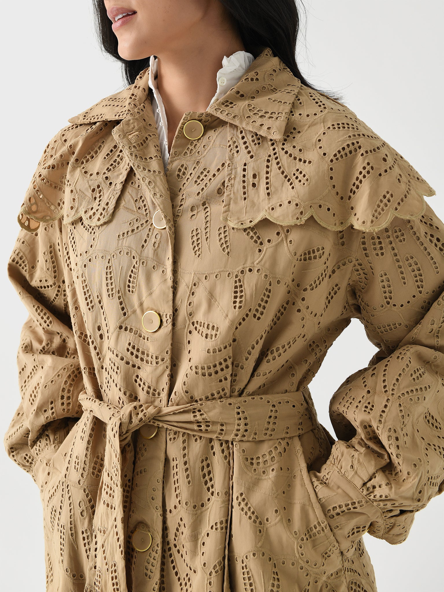 Farm Rio Women's Laise Trench Coat | $420.00 | Saint Bernard