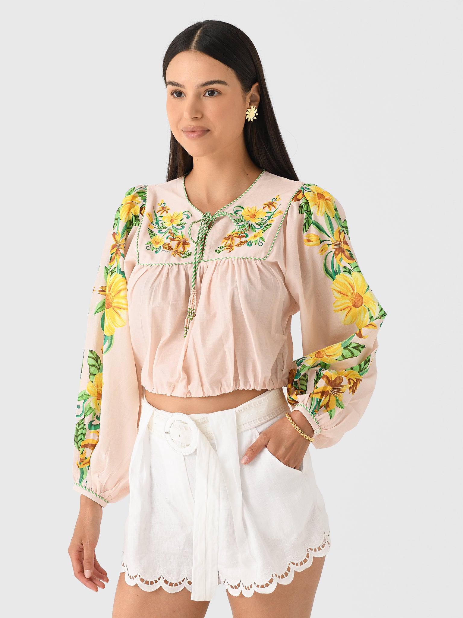 Farm Rio Women's Botanical Beauty Long Sleeve Blouse – Saint Bernard