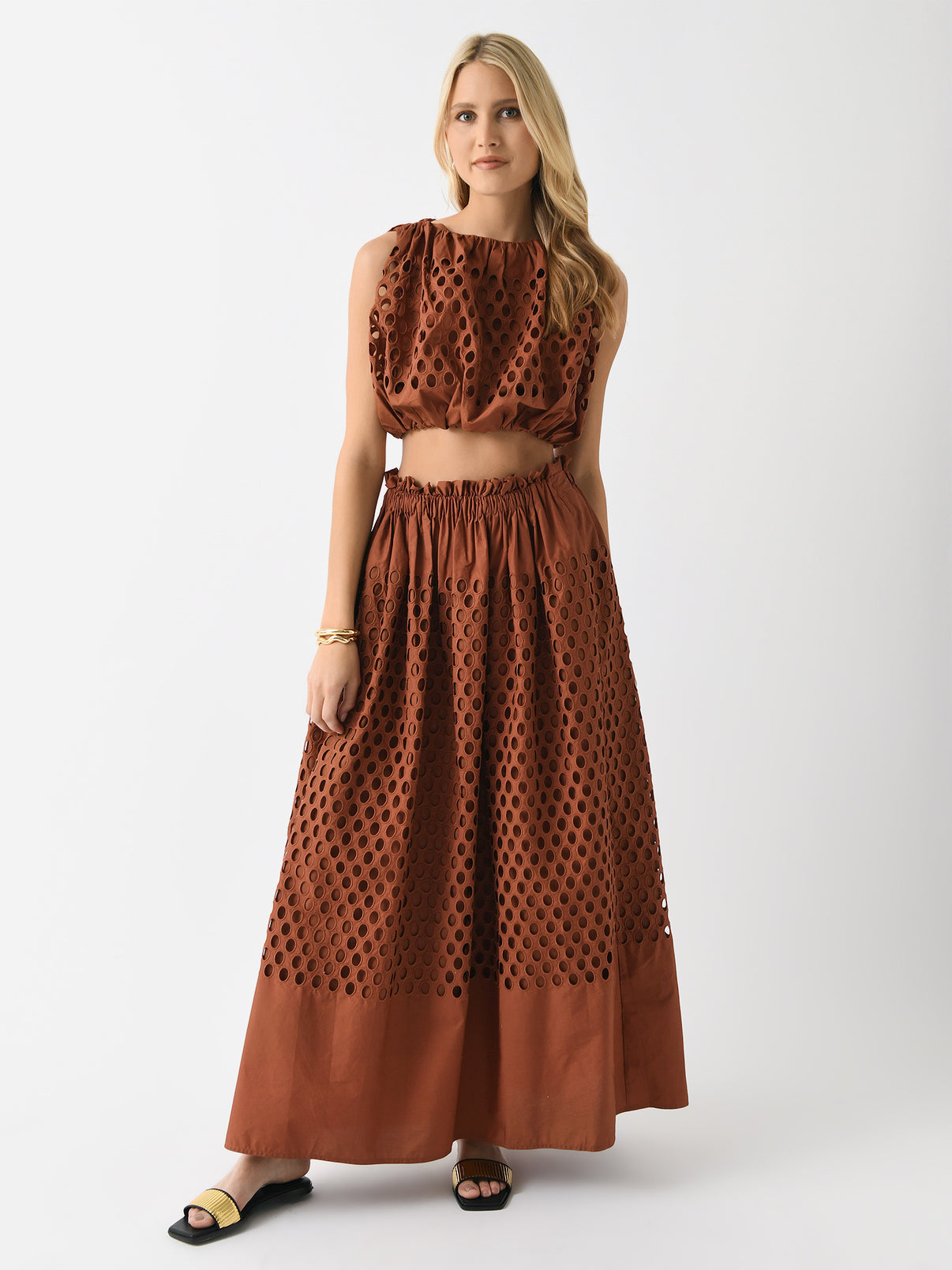 ALC Women's Flora Eyelet Maxi Skirt | $173.90 | Saint Bernard