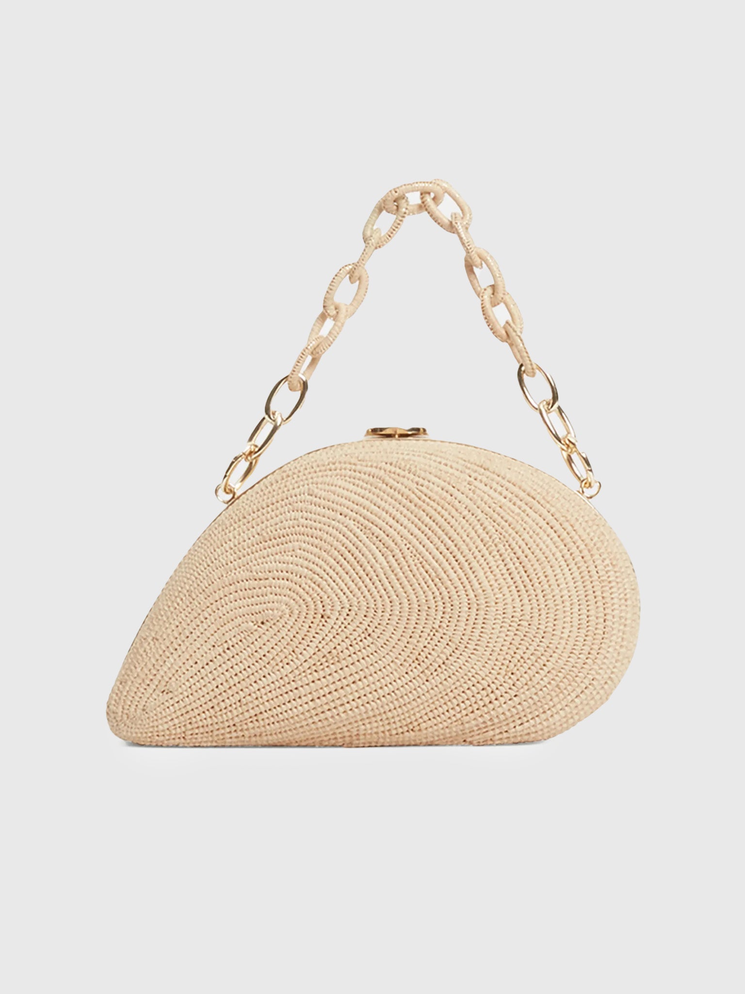 Simkhai Bridget Raffia Oyster Shell Clutch | $845.00 | Saint Bernard