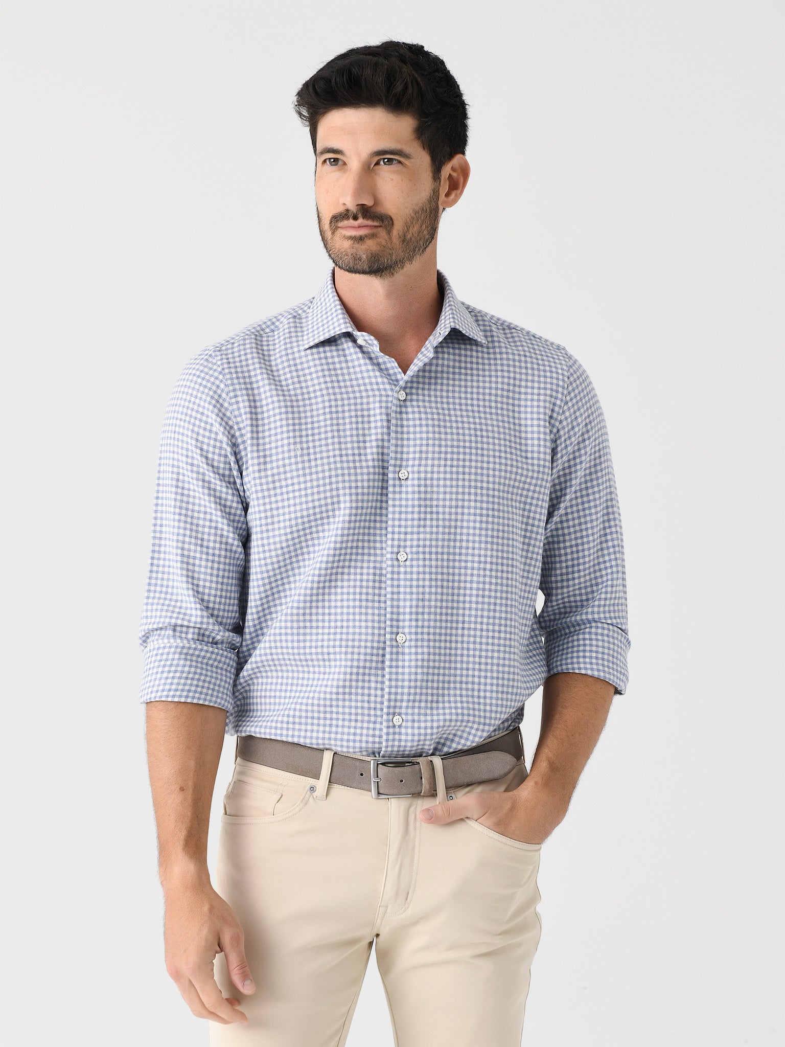 Maria Santangelo Men's Gingham Woven Shirt | $142.90 | Saint Bernard