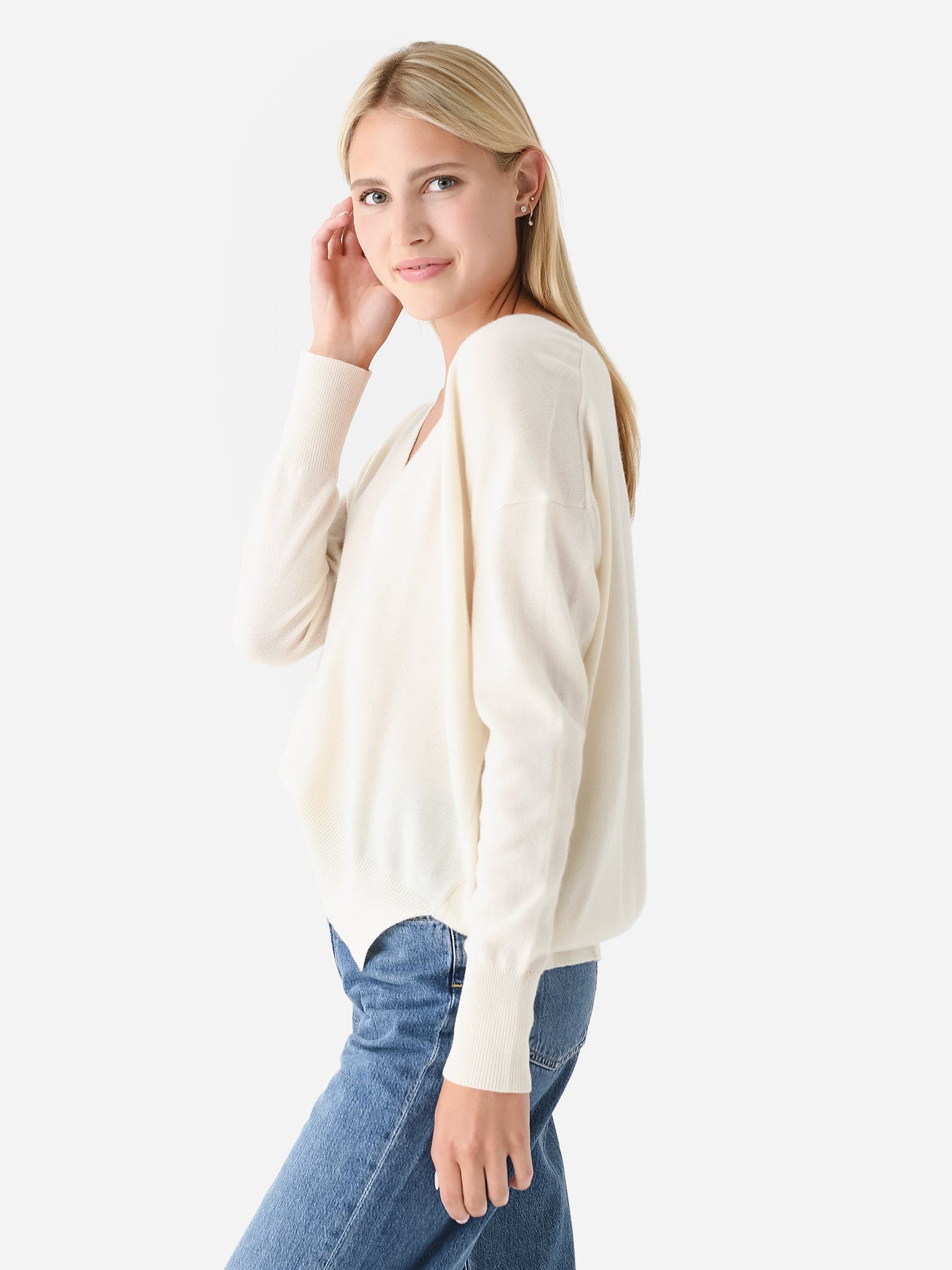 Organic John Patrick Women's Ada Cashmere V-Neck Sweater | $295.00 ...