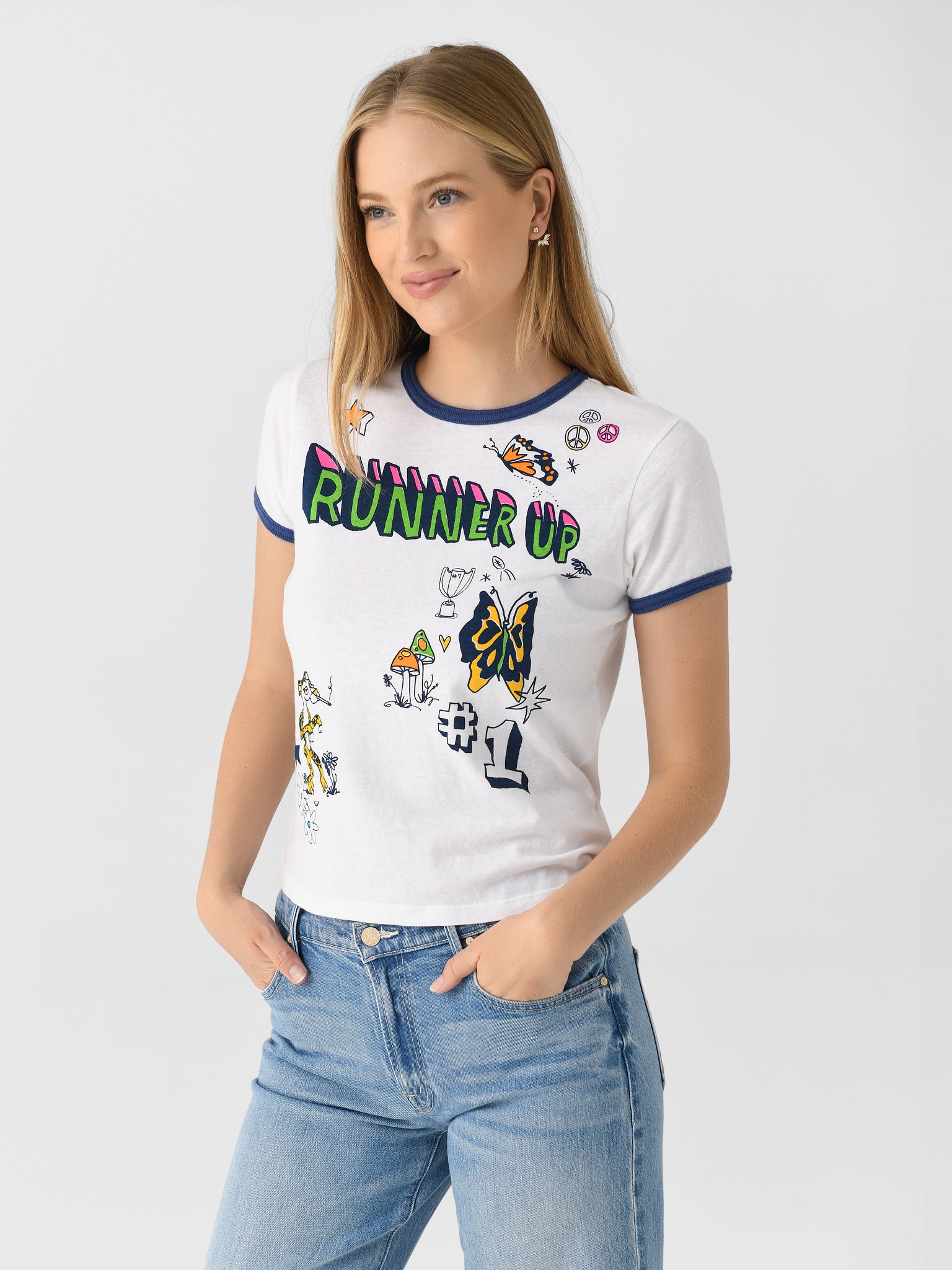 Mother Women's The Lil' Goodie Ringer Tee – Saint Bernard