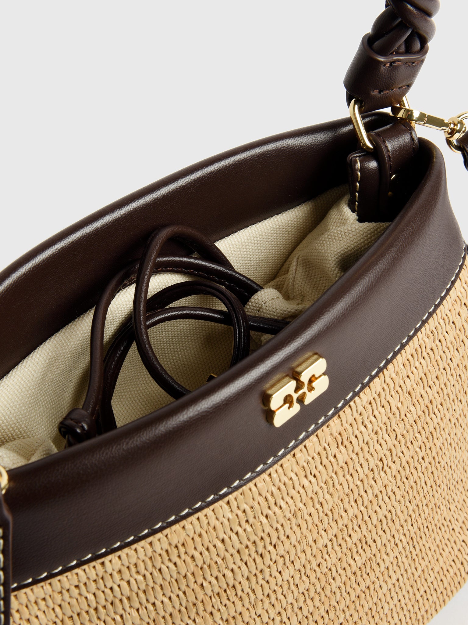 GANNI Bou Raffia Bucket Bag | $495.00 | Saint Bernard