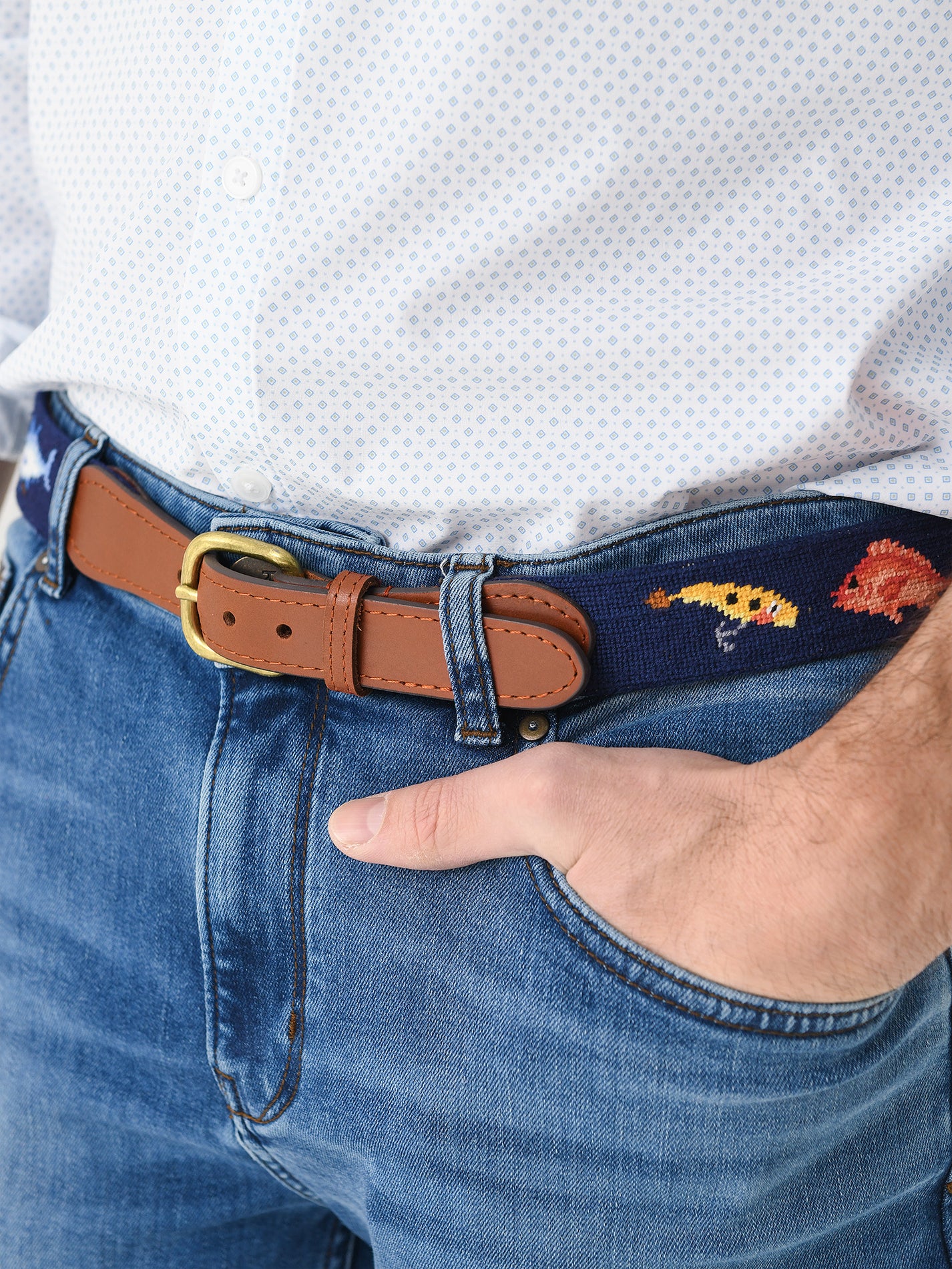 Smathers + Branson Men's Fish + Tackle Needlepoint Belt | $195.00 ...