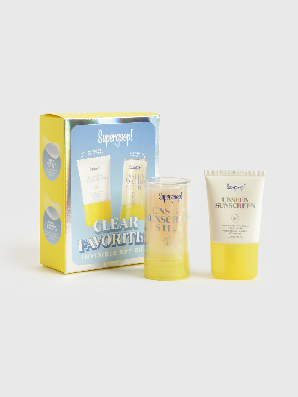 Supergoop Clear Favorites SPF Duo Kit | $35.00 | Saint Bernard