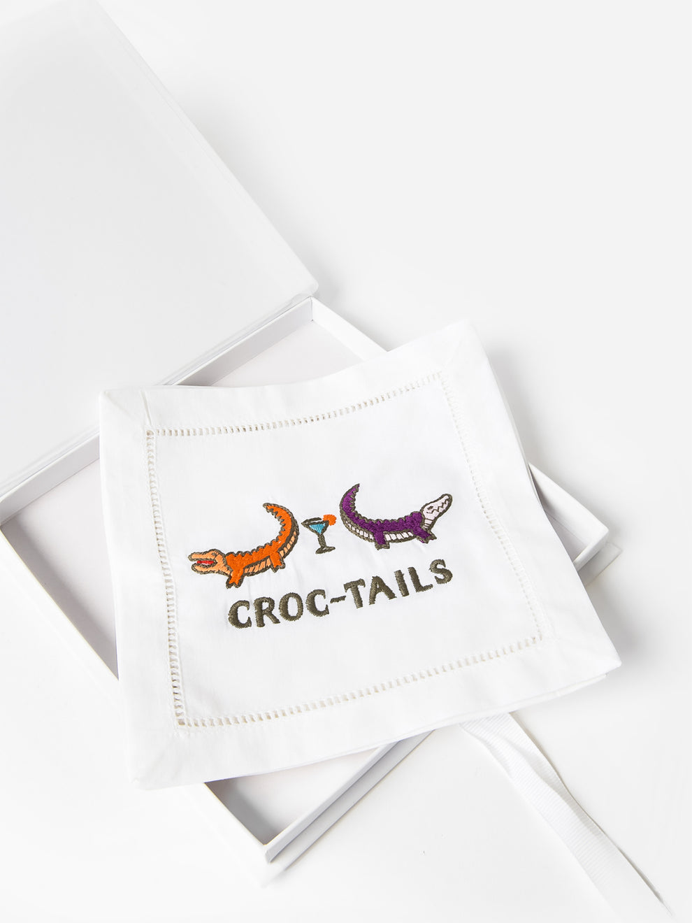 August Morgan Croc-Tails Cocktail Napkin Set | $48.00 | Saint Bernard
