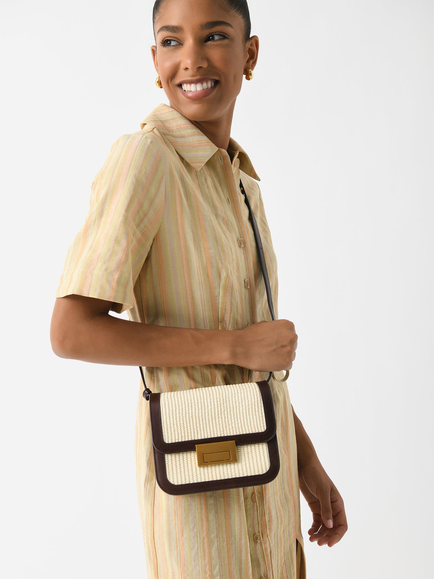 Loeffler Randall Desi Straw Crossbody Bag | $325.00 | Saint Bernard