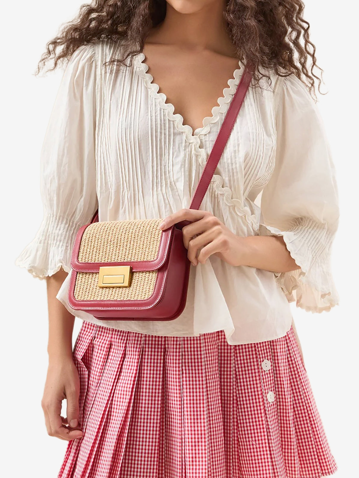Loeffler Randall Desi Straw Crossbody Bag | $325.00 | Saint Bernard