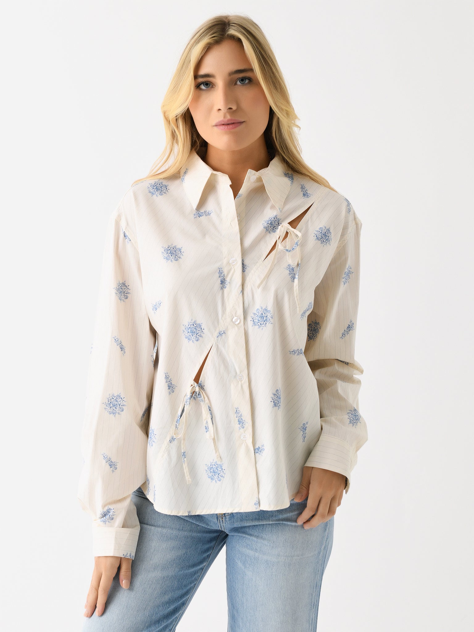 Deiji Studios Women's Twin Bow Shirt | $175.00 | Saint Bernard