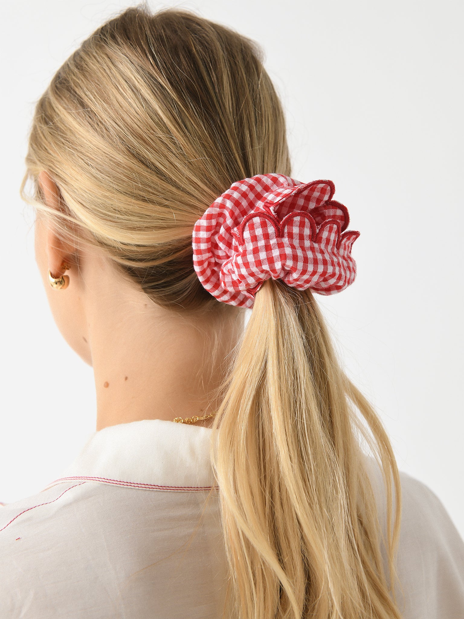 Loeffler Randall Frankie Scallop Scrunchie | $50.00 | Saint Bernard