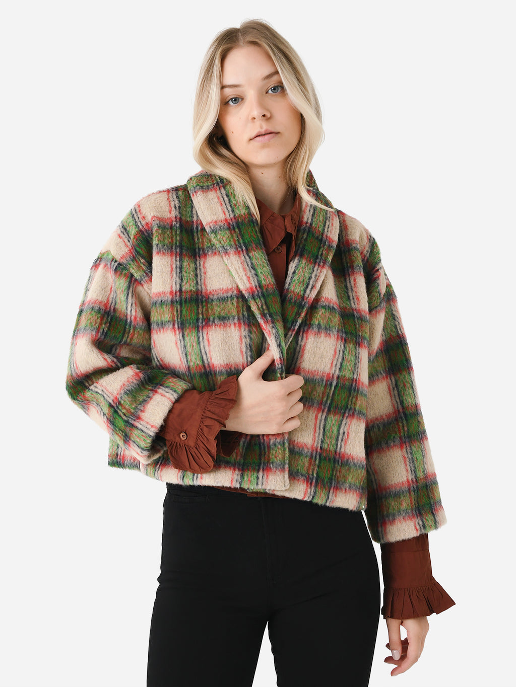 Never A Wallflower Women's Shawl Collar Crop Jacket – Saint Bernard