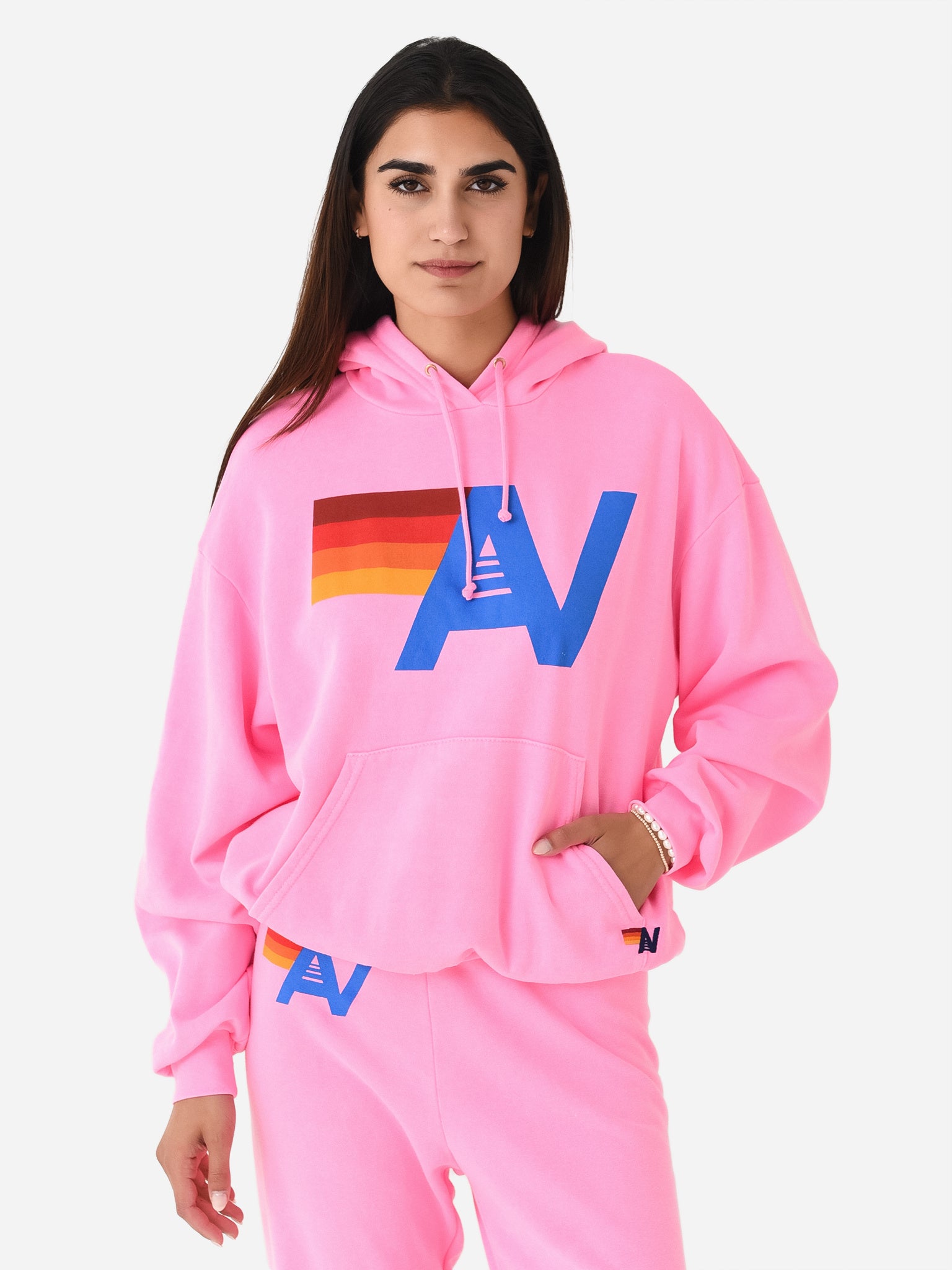 Aviator Nation Women's Logo Pullover Relaxed Hoodie - Saint Bernard