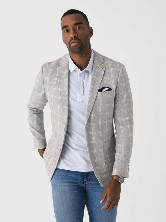 Blue Industry Men's Stretch Windowpane Blazer | $425.00 | Saint Bernard