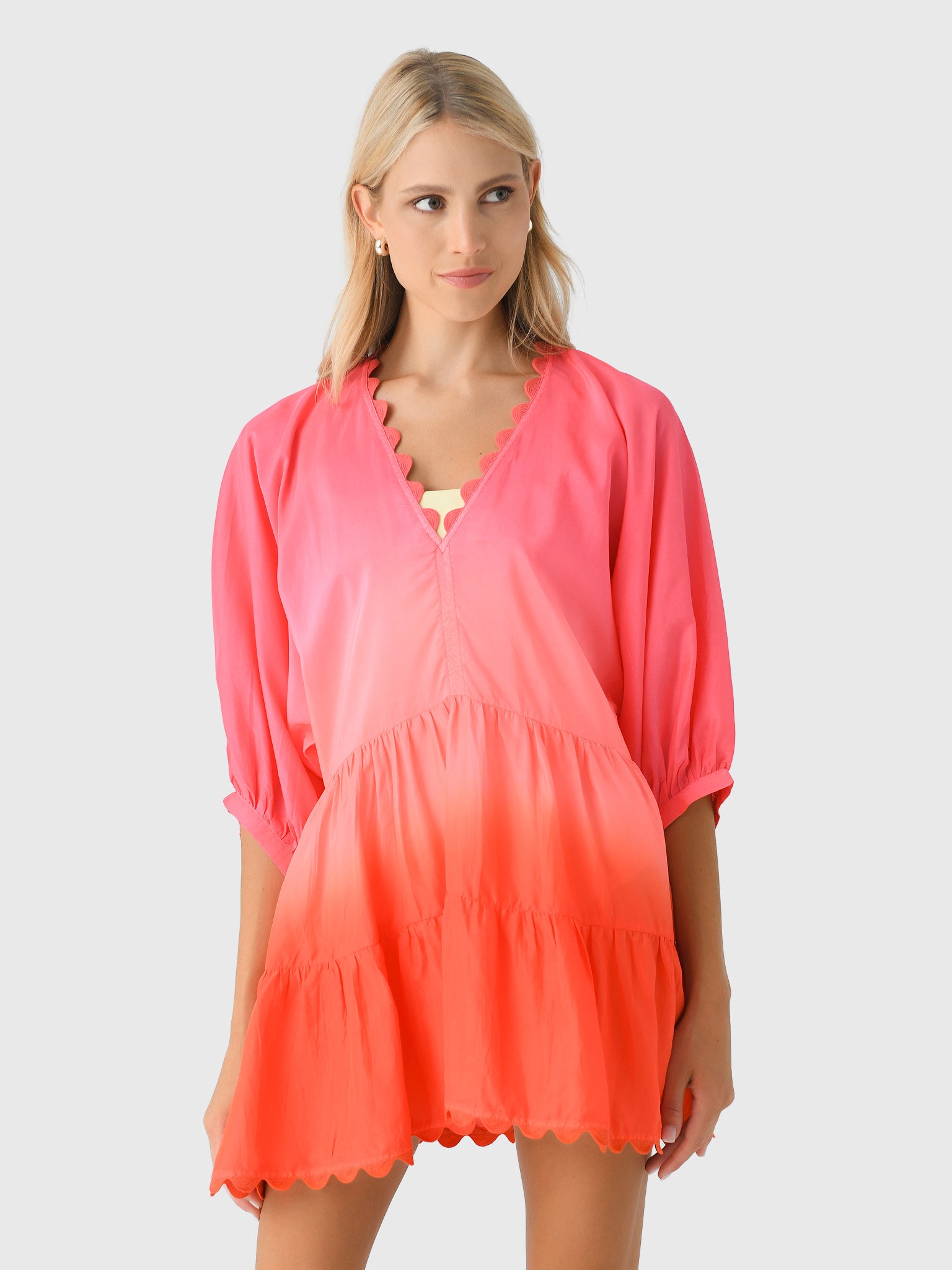 Juliet Dunn Women's Ombre V-Neck Ric Rac Dress | $373.90 | Saint Bernard