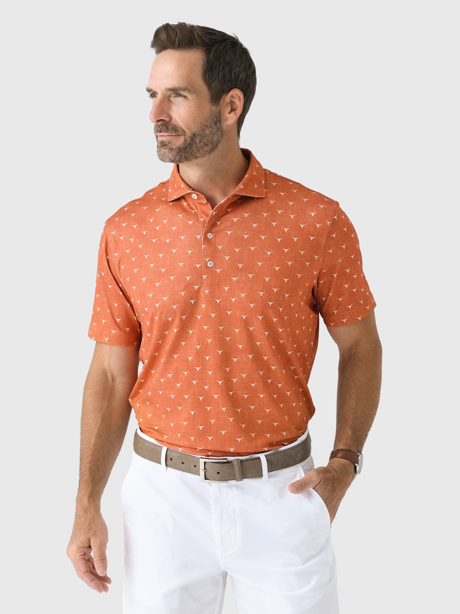 Johnnie-O Men's University of Texas Stadium Exeter Printed Jersey ...