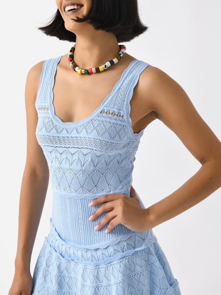 LoveShackFancy Women's Ronelle Pointelle Scallop Mini Dress – Saint Bernard