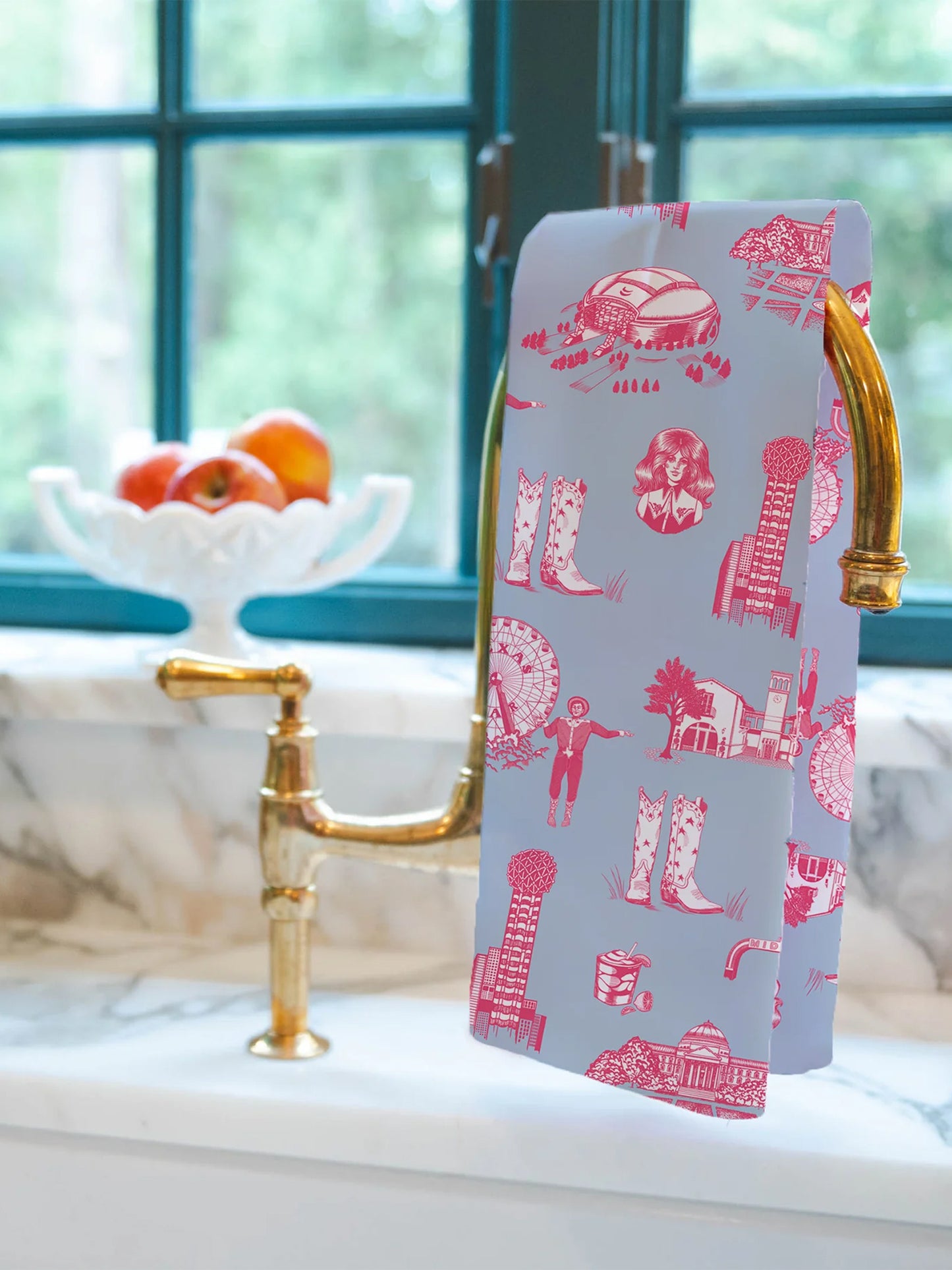 Katie Kime Dallas Toile Tea Towel – saintbernard.com