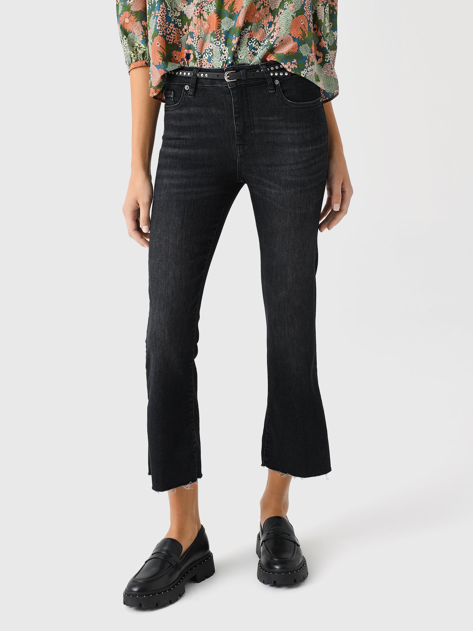 Frame Women's Le Crop Mini Boot Raw Fray Jean | $248.00 | Saint Bernard