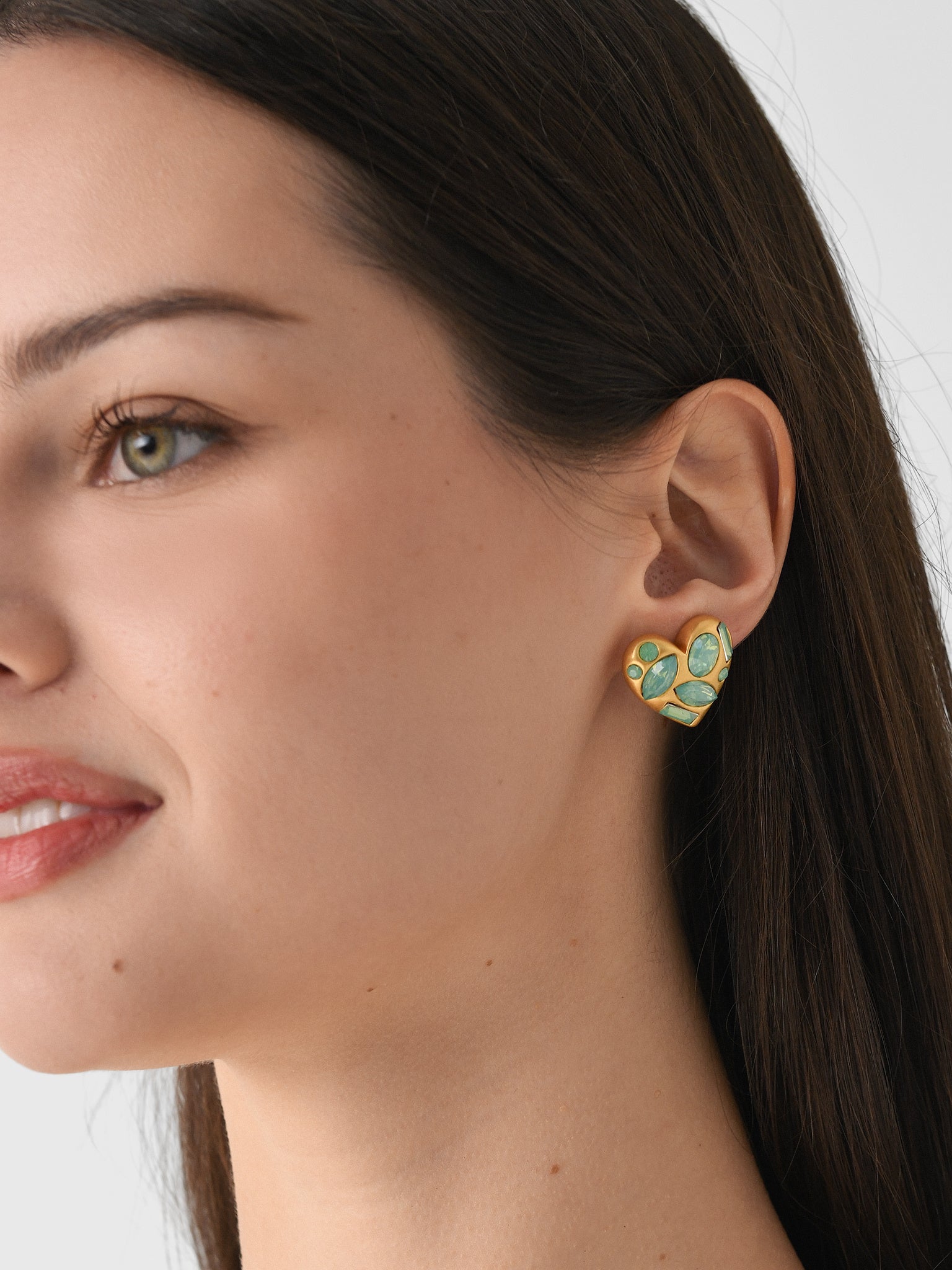 Lele Sadoughi Crystal Molten Heart Button Earrings | $145.00 | Saint ...