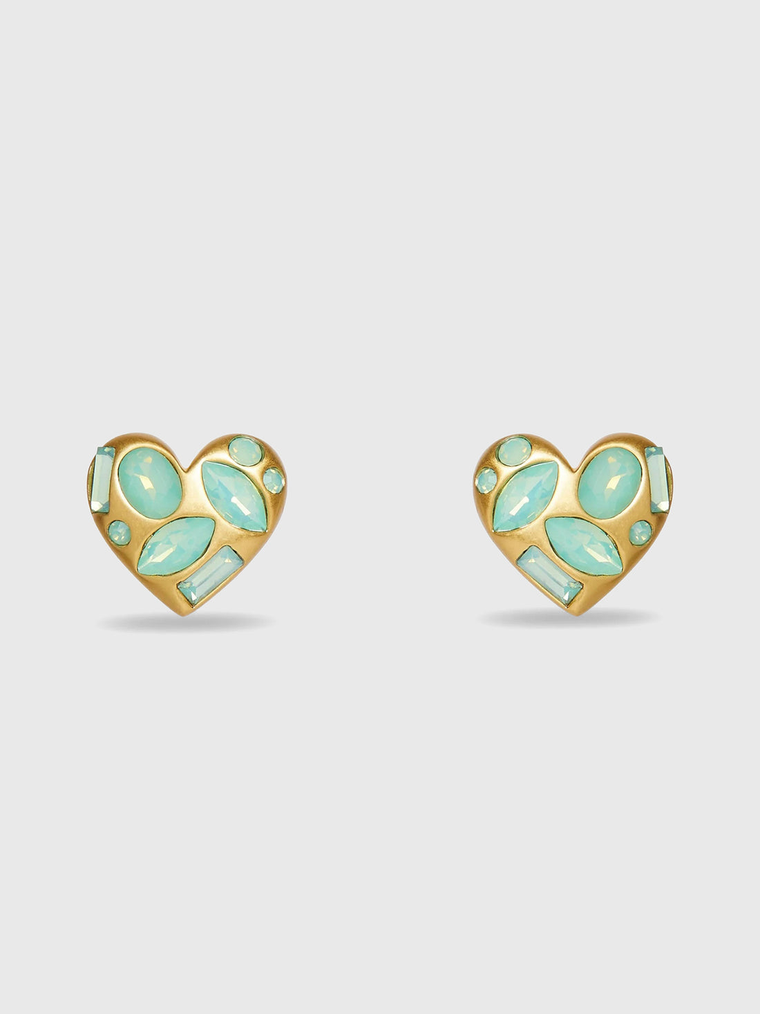 Lele Sadoughi Crystal Molten Heart Button Earrings | $145.00 | Saint ...