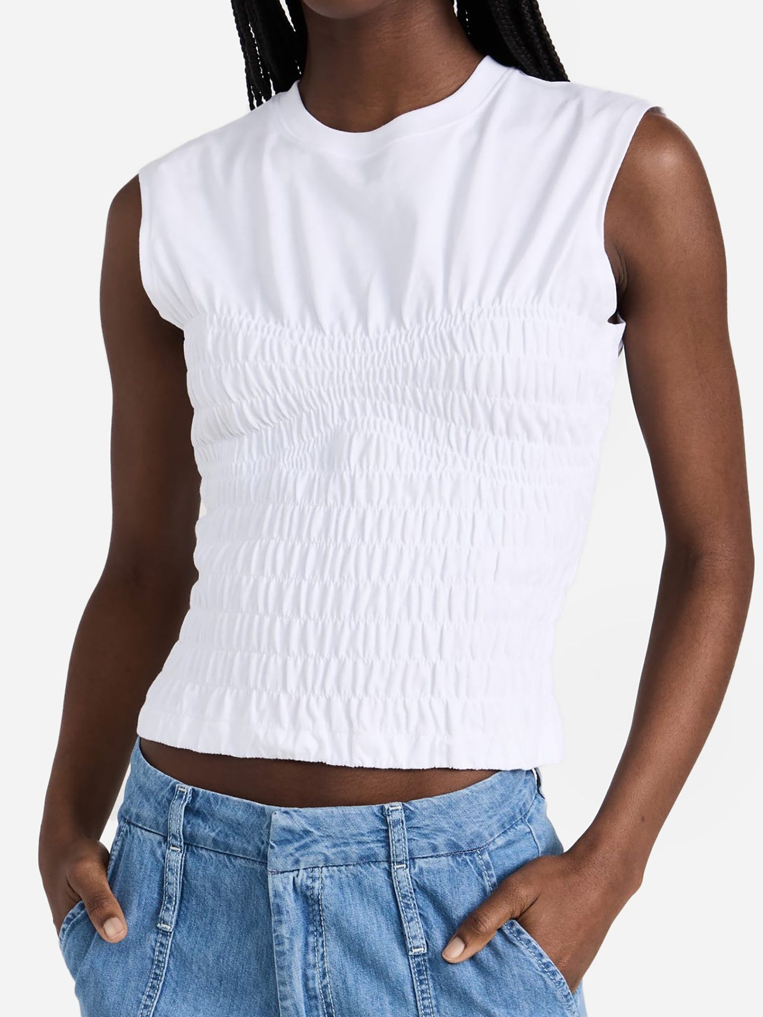 Frame Women's Smocked Corset Muscle Top – saintbernard.com