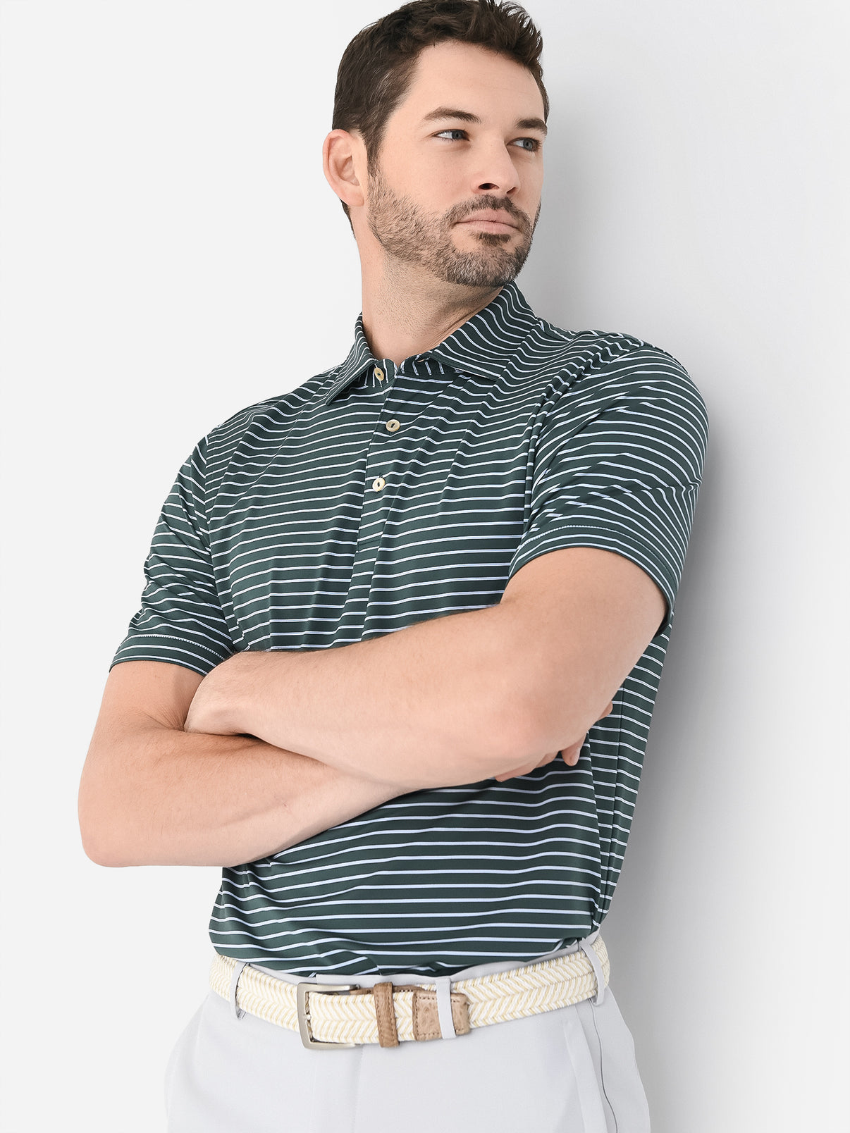 Peter Millar Crown Sport Men's Drum Performance Jersey Polo ...