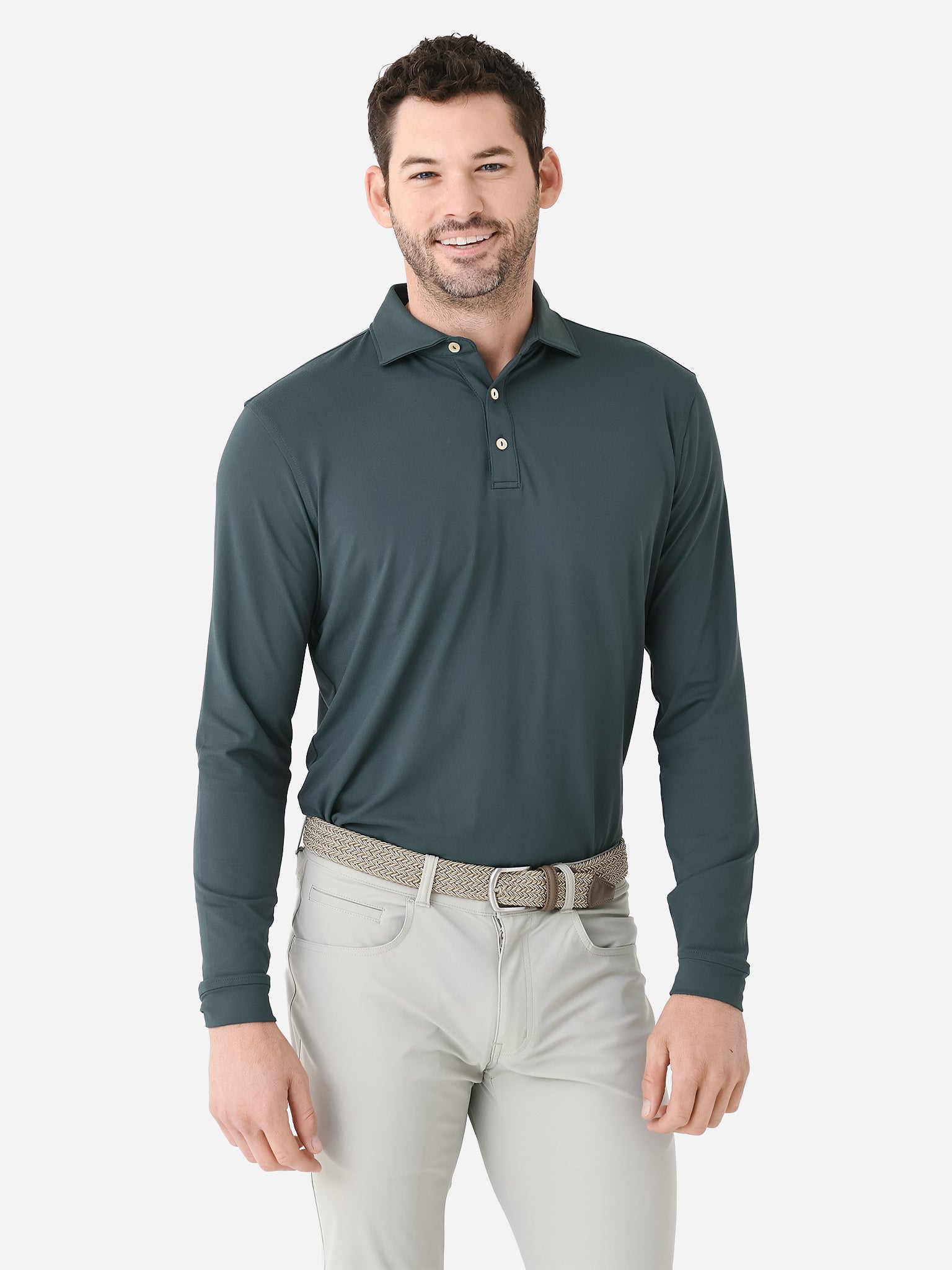 Peter Millar Crown Sport Men's Lyons Long Sleeve Performance Jersey Po ...