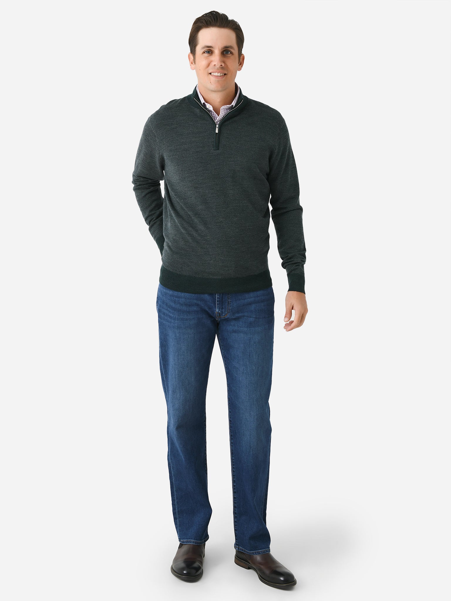 Peter Millar Crown Men's Breaker Birdseye Quarter-Zip – saintbernard.com