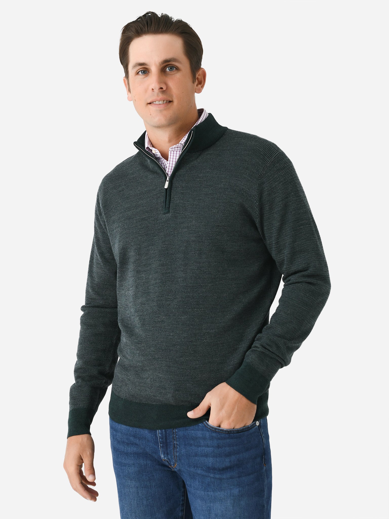Peter Millar Crown Men's Breaker Birdseye Quarter-Zip – Saint Bernard