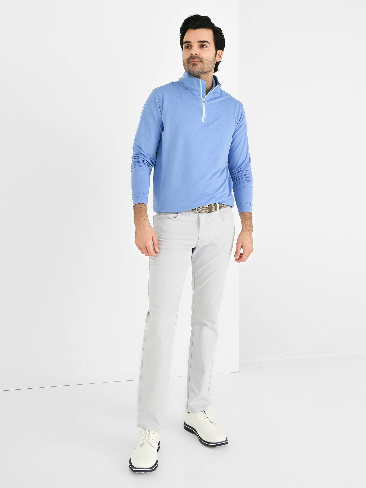 Peter Millar Crown Sport Men's Perth Mélange Performance Quarter-Zip ...