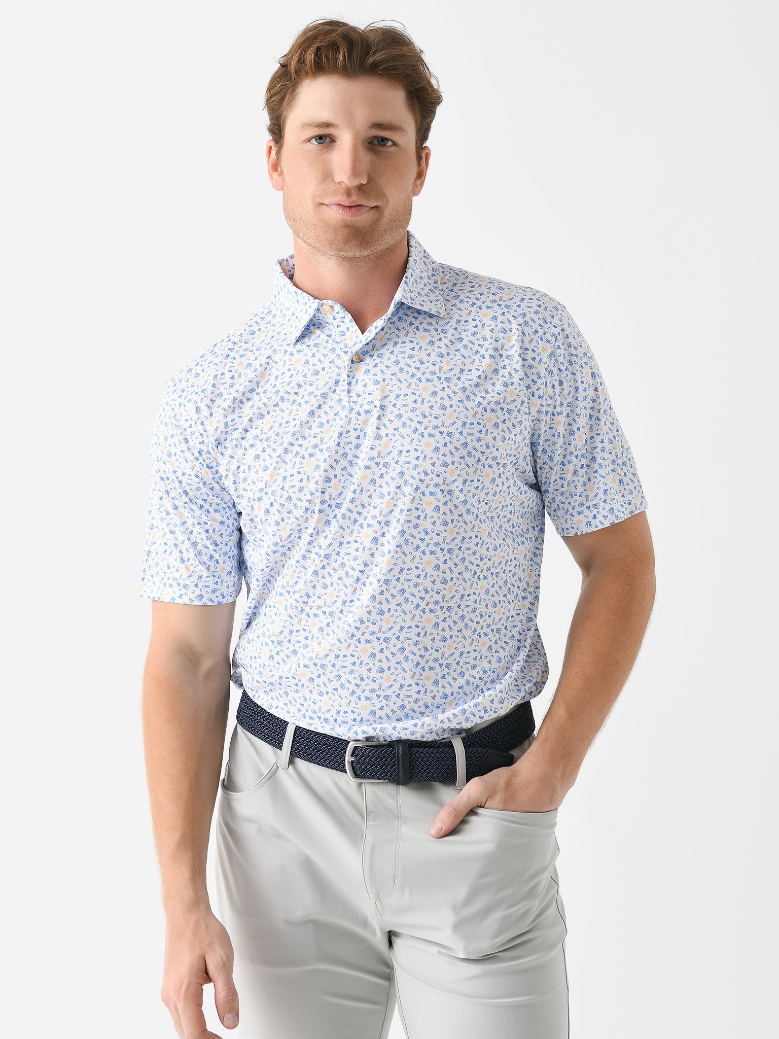 Peter Millar Crown Sport Men's Featherweight Sea For Yourself Polo ...