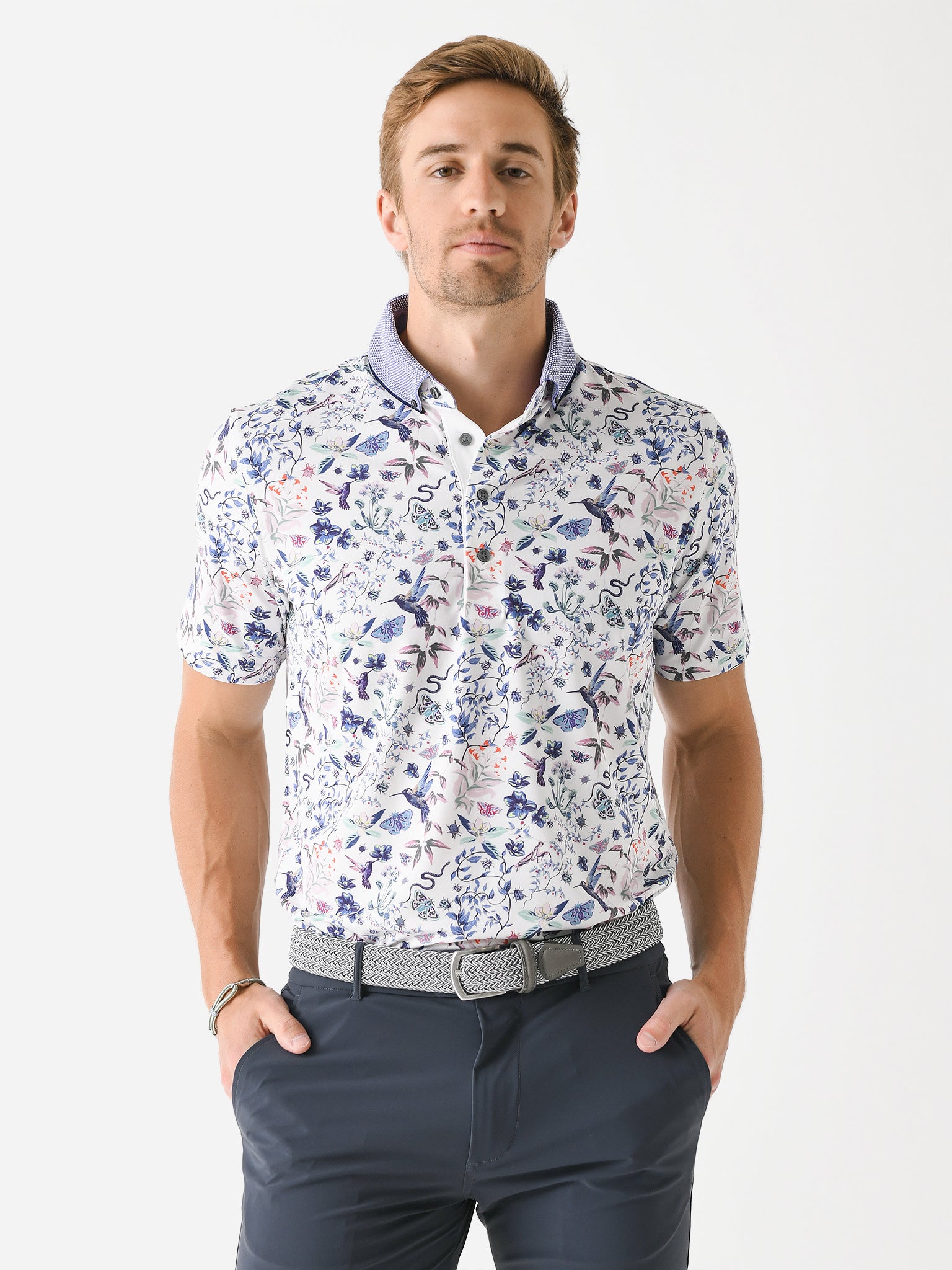 Greyson Men's Whimsical World Polo | $118.00 | Saint Bernard