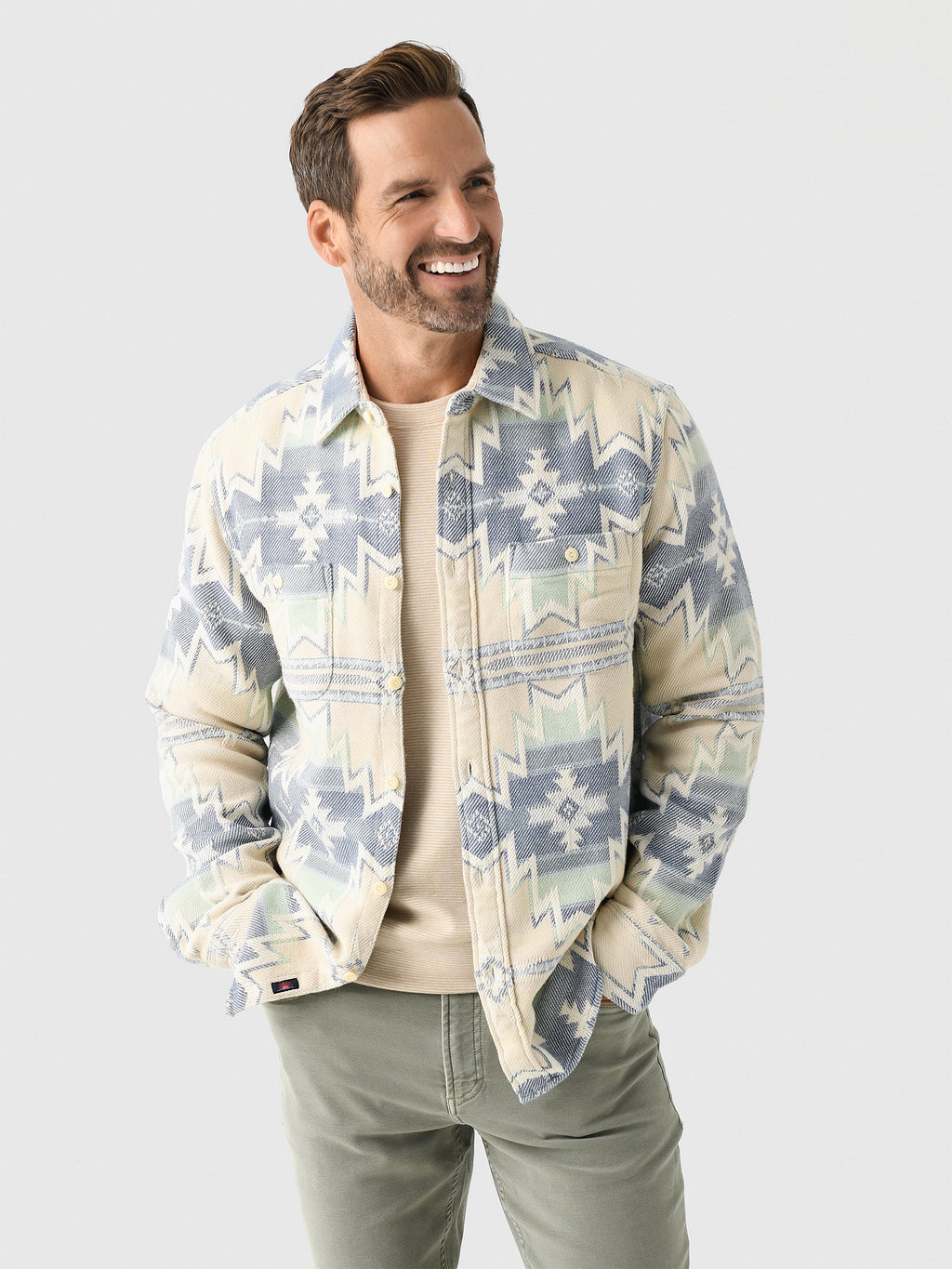 Faherty Brand Men's Doug Good Feather Surf Flannel – Saint Bernard