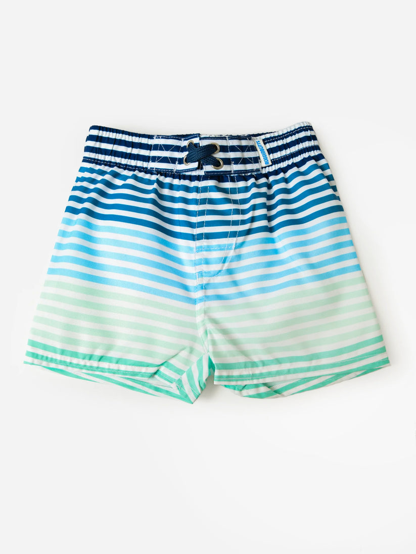 Rufflebutts Boys' Coastal Stripe Swim Trunk | $24.00 | Saint Bernard