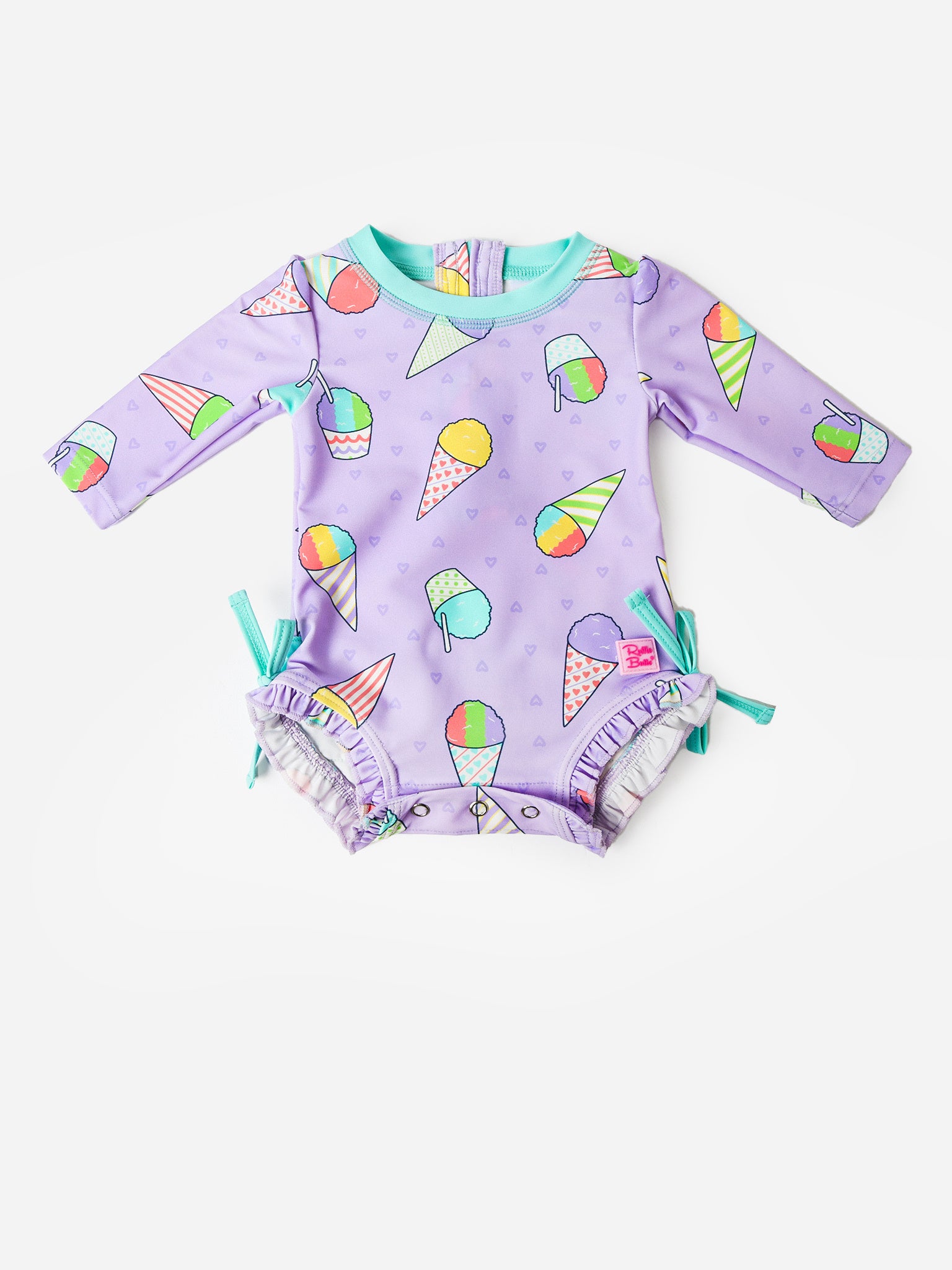 Rufflebutts Baby Girls' Long Sleeve Onesie Rash Guard – saintbernard.com
