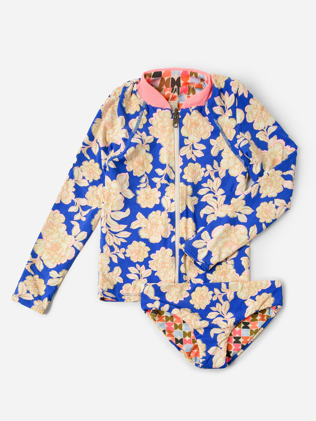 Maaji Girls' Blue Bouquet Cherish Rash Guard Bikini Set – Saint Bernard