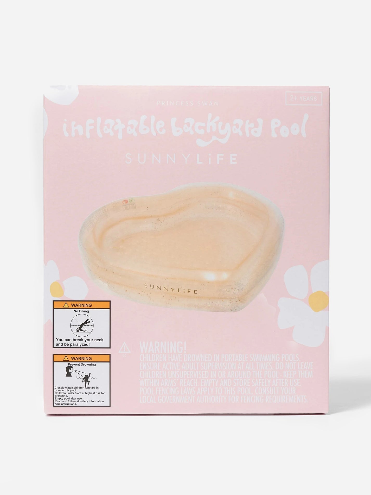 Sunnylife Princess Swan Inflatable Backyard Pool | $70.00 | Saint Bernard